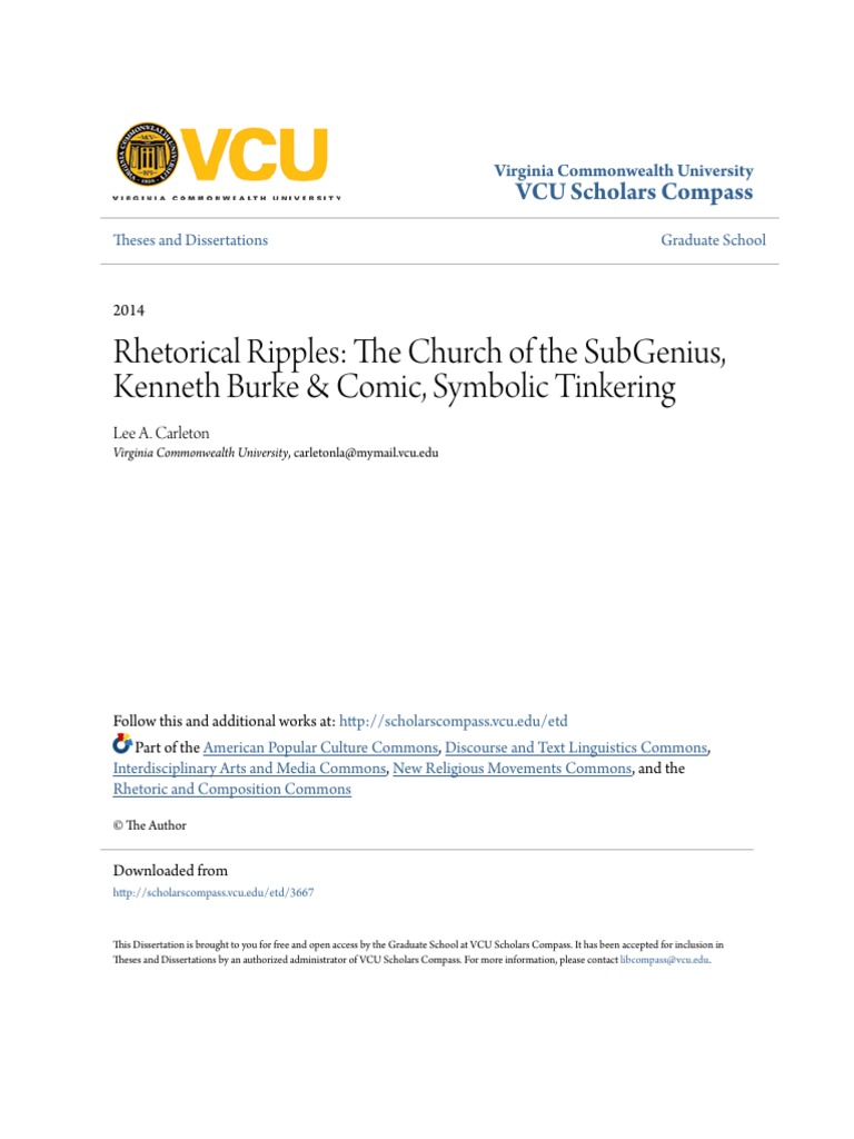 Rhetorical Ripples: The Church of The Subgenius, Kenneth Burke & Comic, Symbolic Tinkering | PDF