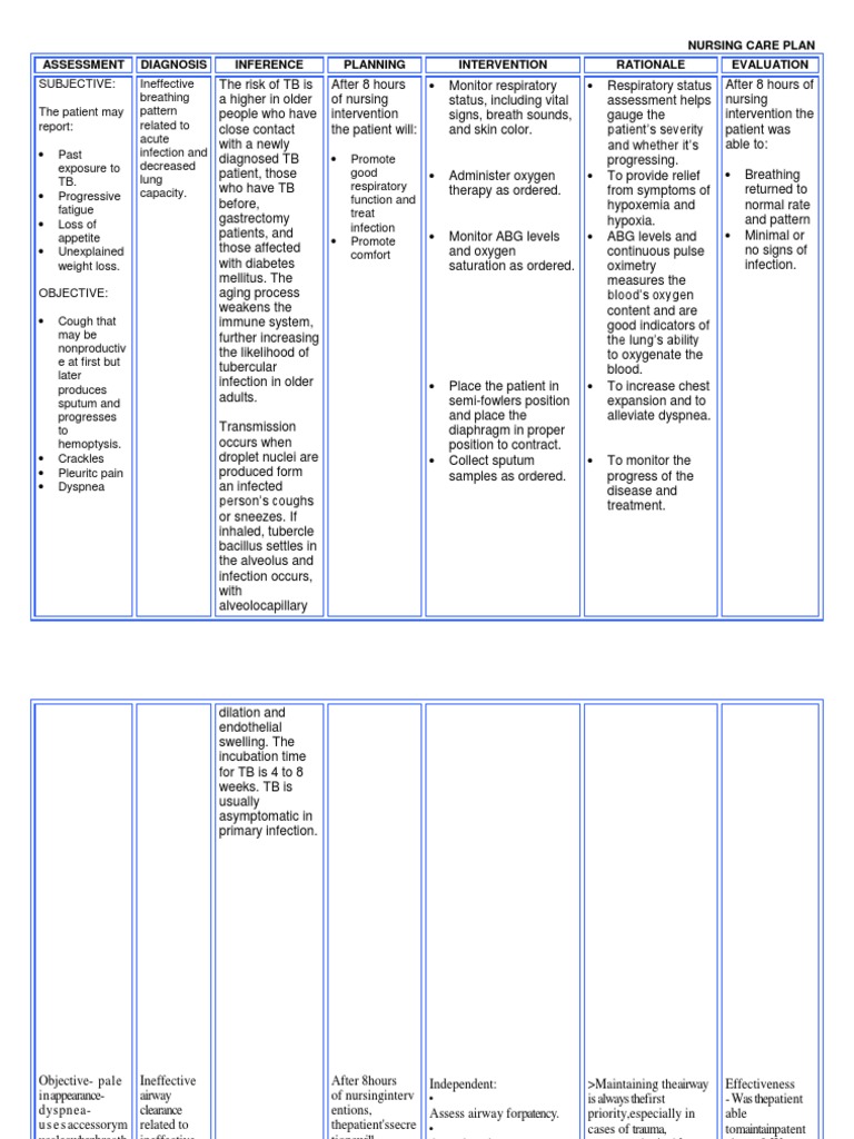 NCP TB | PDF | Tuberculosis | Respiratory System