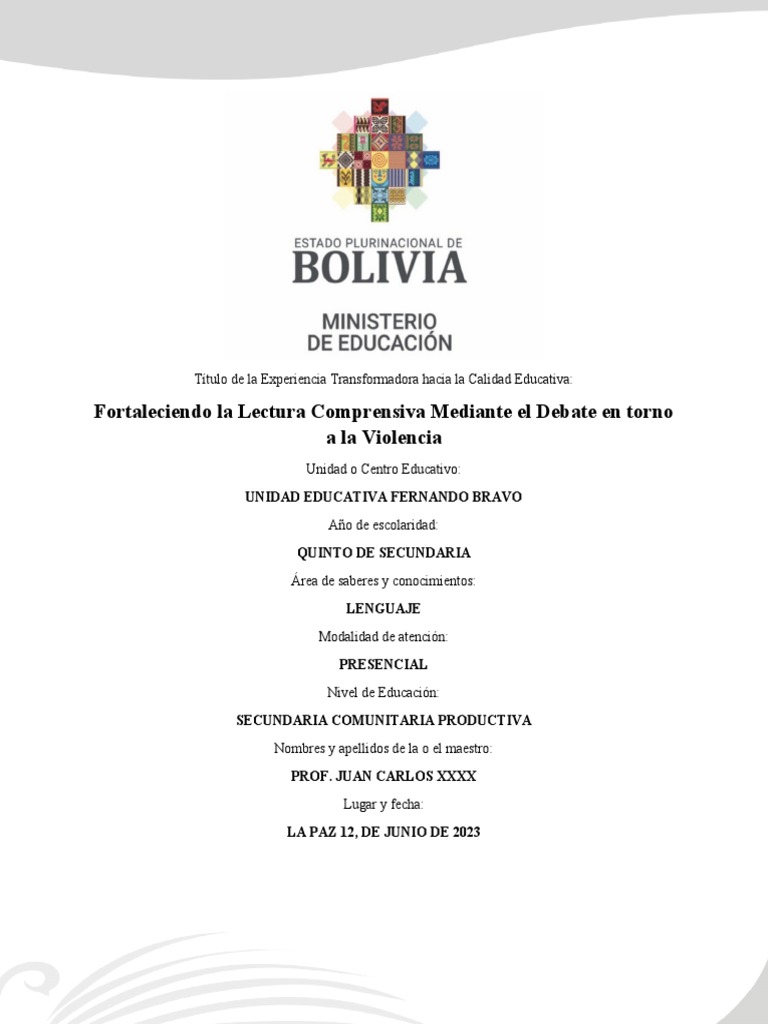 Propuesta Transformadora Secundaria Lenguaje | PDF | Comprensión ... Propuesta Transformadora Secundaria Lenguaje | PDF | Comprensión ...
