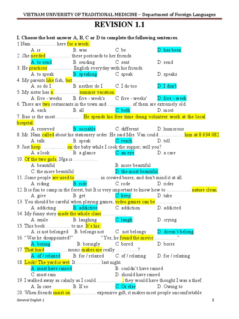 Revision TACB Bu I 1 Y | PDF | Foreign Language Studies
