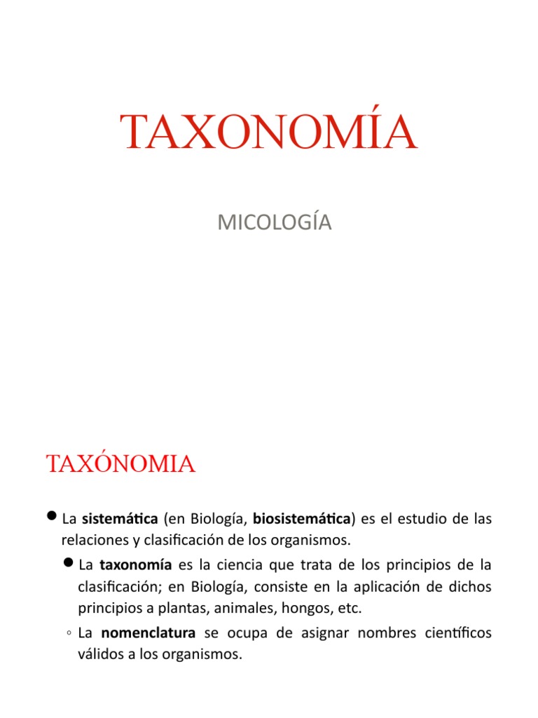 TAXONOMIA | PDF | Hongo | Taxonomía (biología)