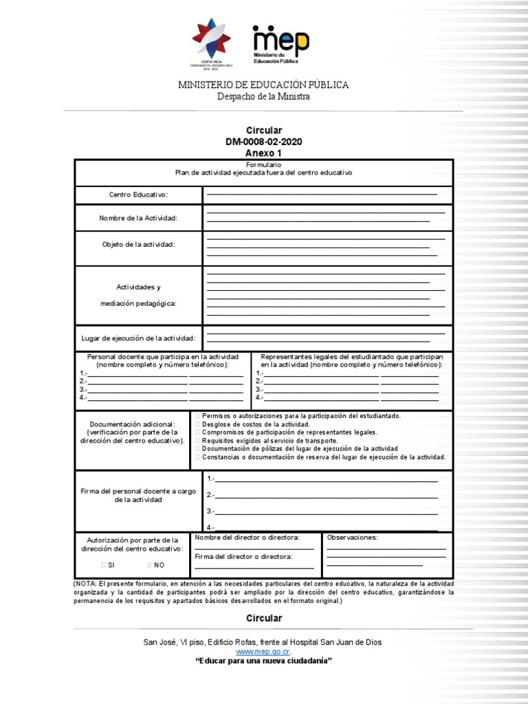 Anexos Circular DM 0008 02 2020 PDF | PDF