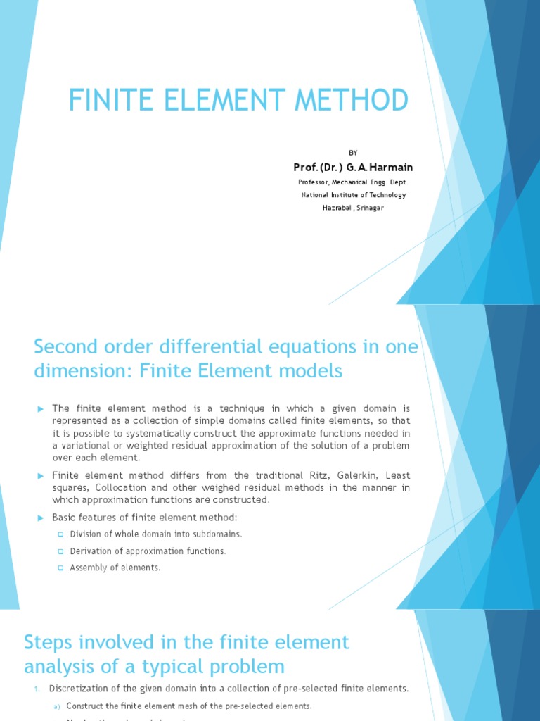 FINITE ELEMENT METHOD Lecture 2 | PDF | Finite Element Method | Equations