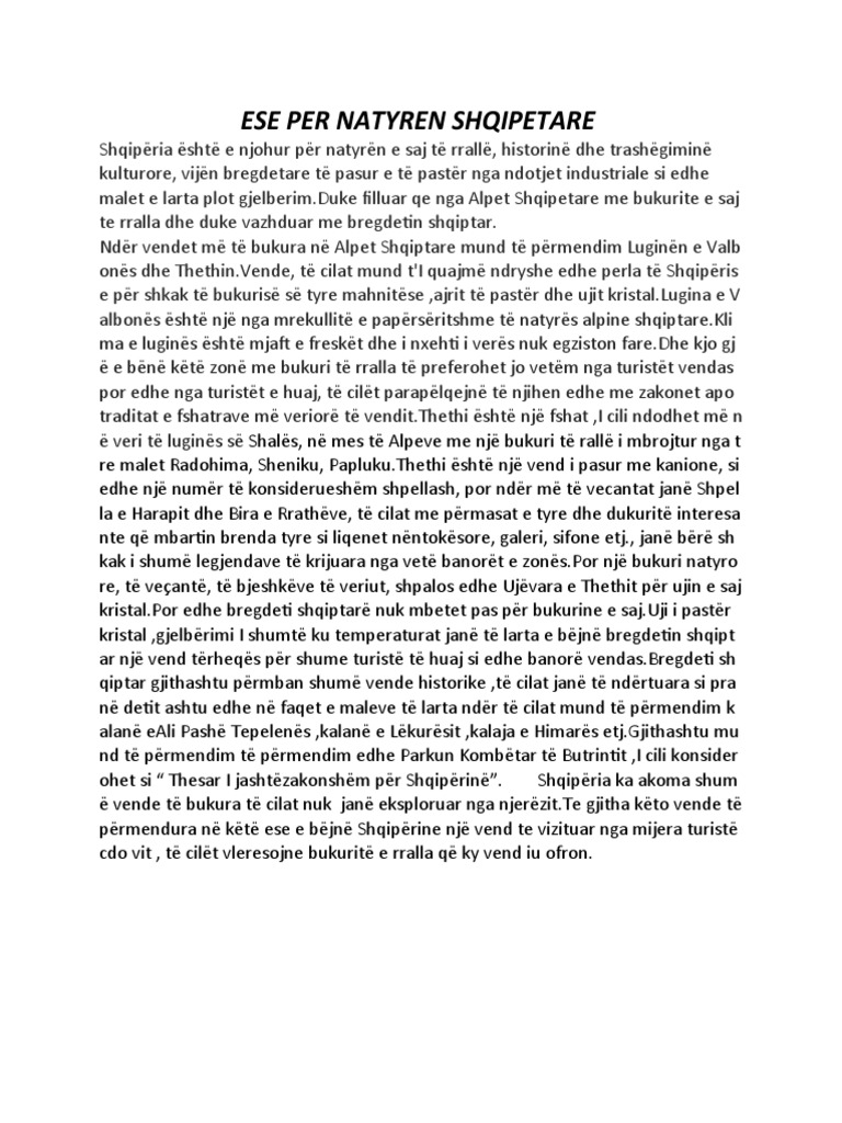 Ese Per Natyren Shqipetare | PDF