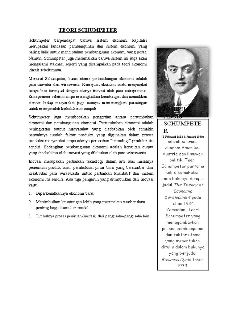 Teori Tokoh Ekpem Schumpeter | PDF