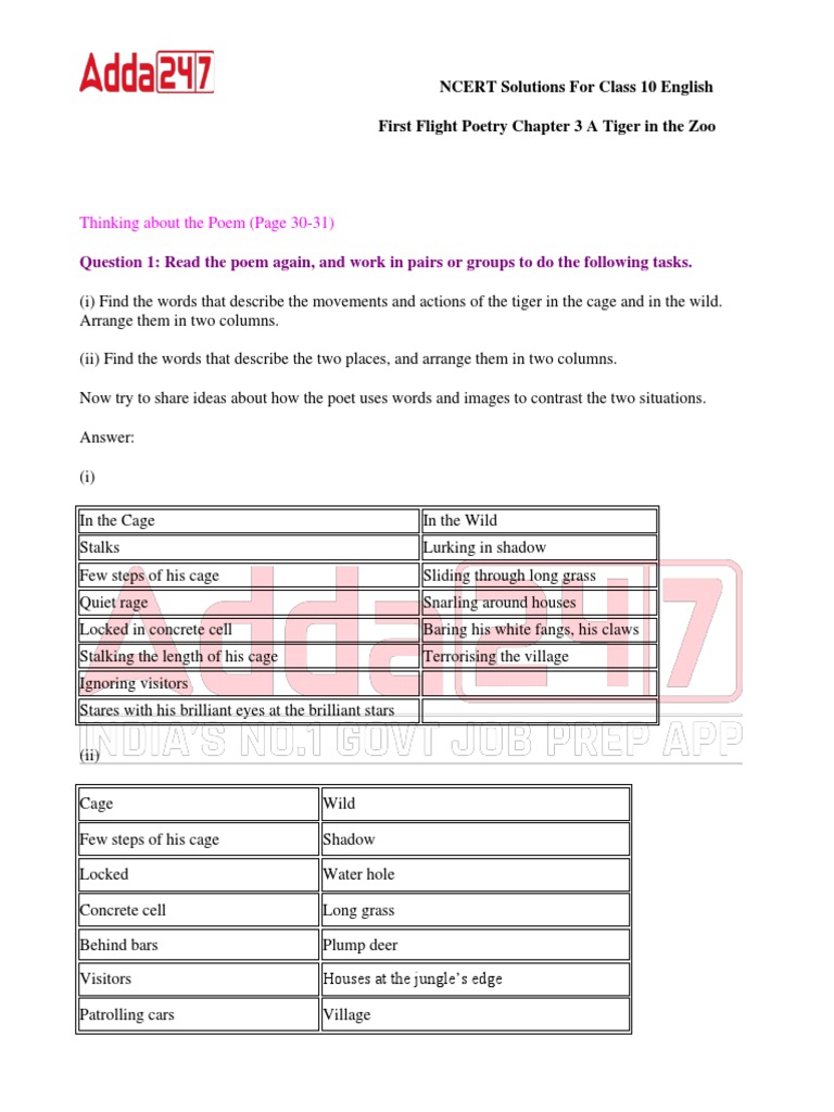 NCERT Solutions For Class 10 English First Flight Poetry Chapter 3 A ...