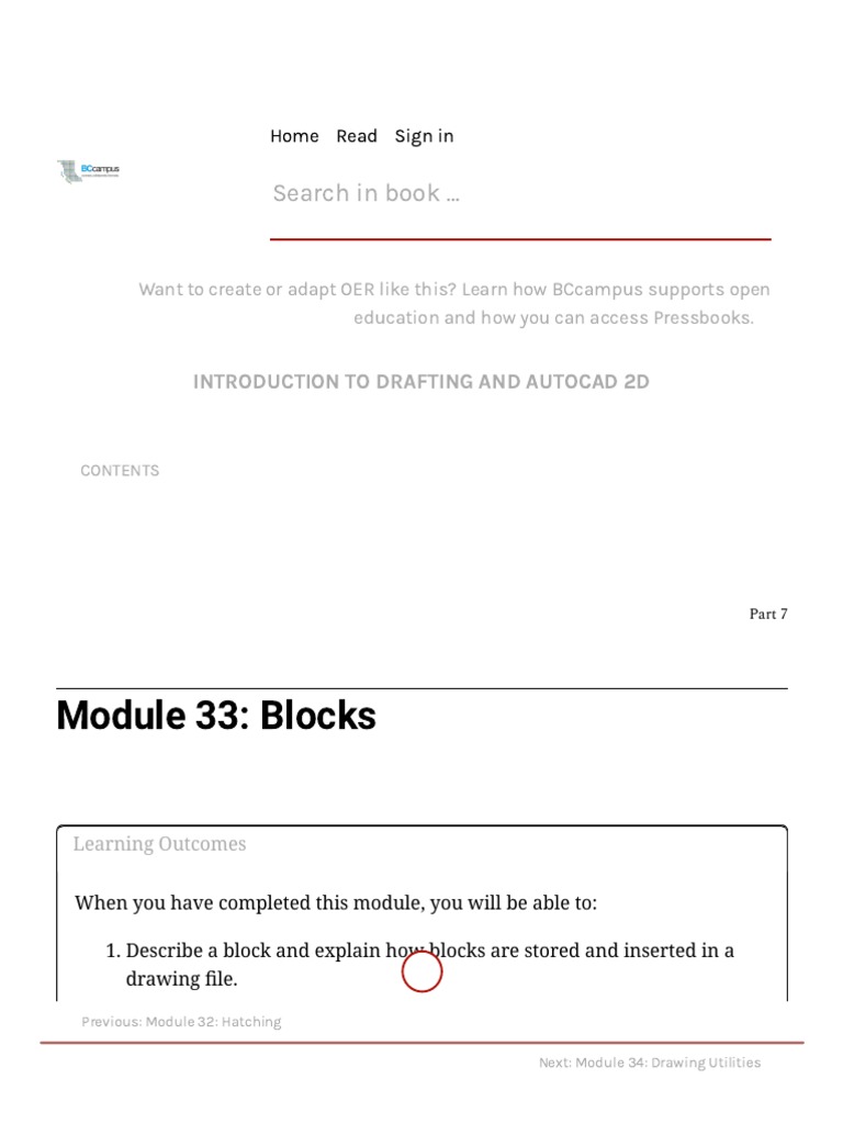 Module 33 Blocks Introduction To Drafting And Autocad 2d Pdf