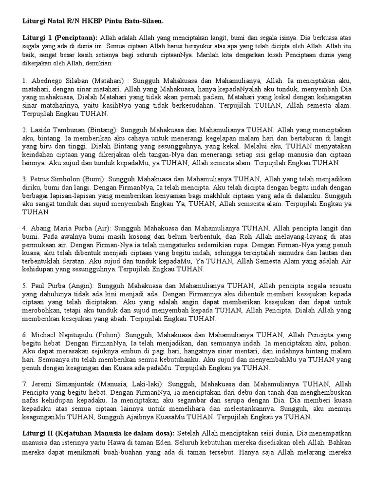 Liturgi Natal ReNa 2022 | PDF