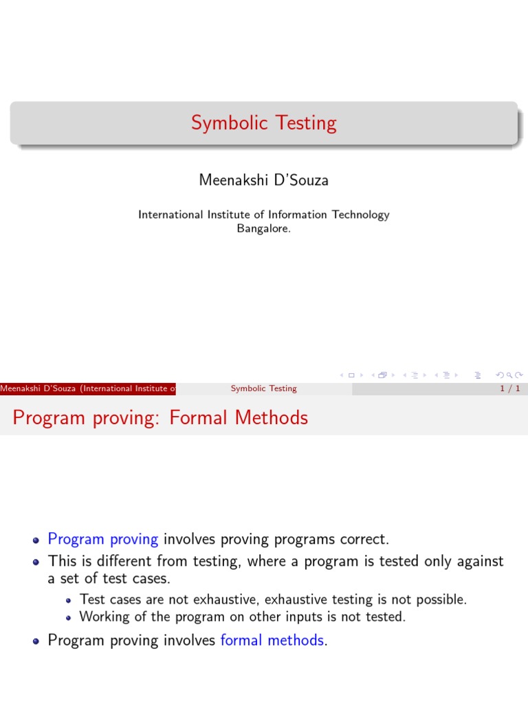 Symbolic Testing | PDF | Mathematical Proof | Formal Methods