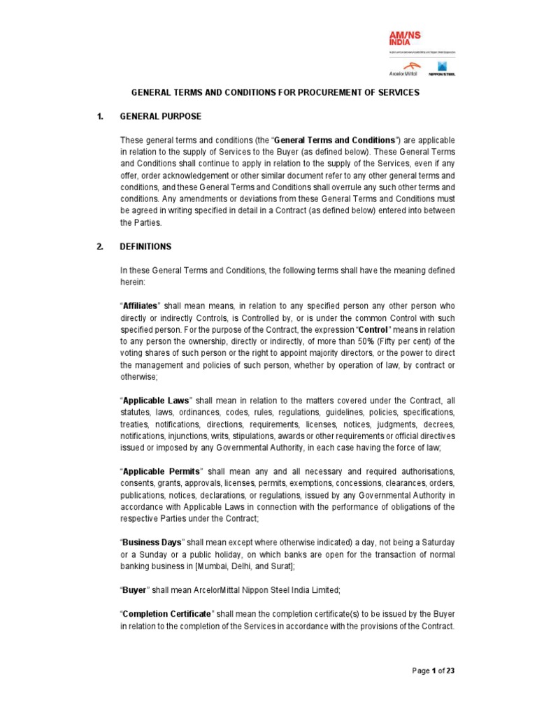 Annexure 2 - General Terms and Conditions SAP (Services) | PDF | Indemnity | Breach Of Contract