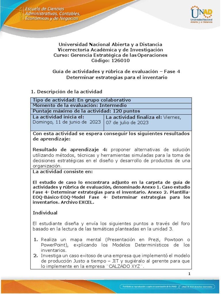 Guía de Actividades y Rúbrica de Evaluación - Unidad 3 - Fase 4 - Determinar Estrategias para El ...