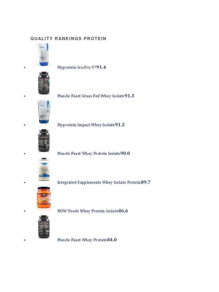 Quality Rankings Protein | PDF | Cooking, Food & Wine | Wellness