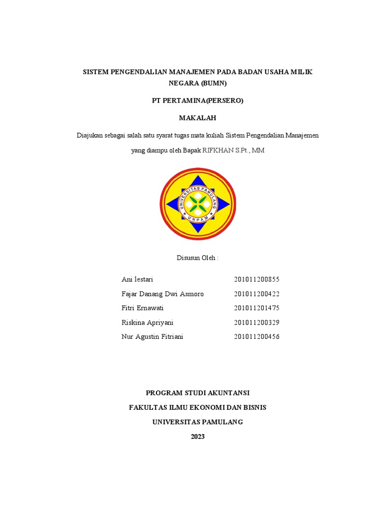 Final - Sistem Pengendalian Manajemen Pada Badan Usaha Milik Negara ...