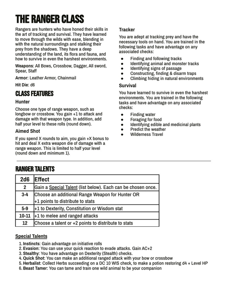 ShadowDark - Ranger Bard Blackguard (0.5) | PDF