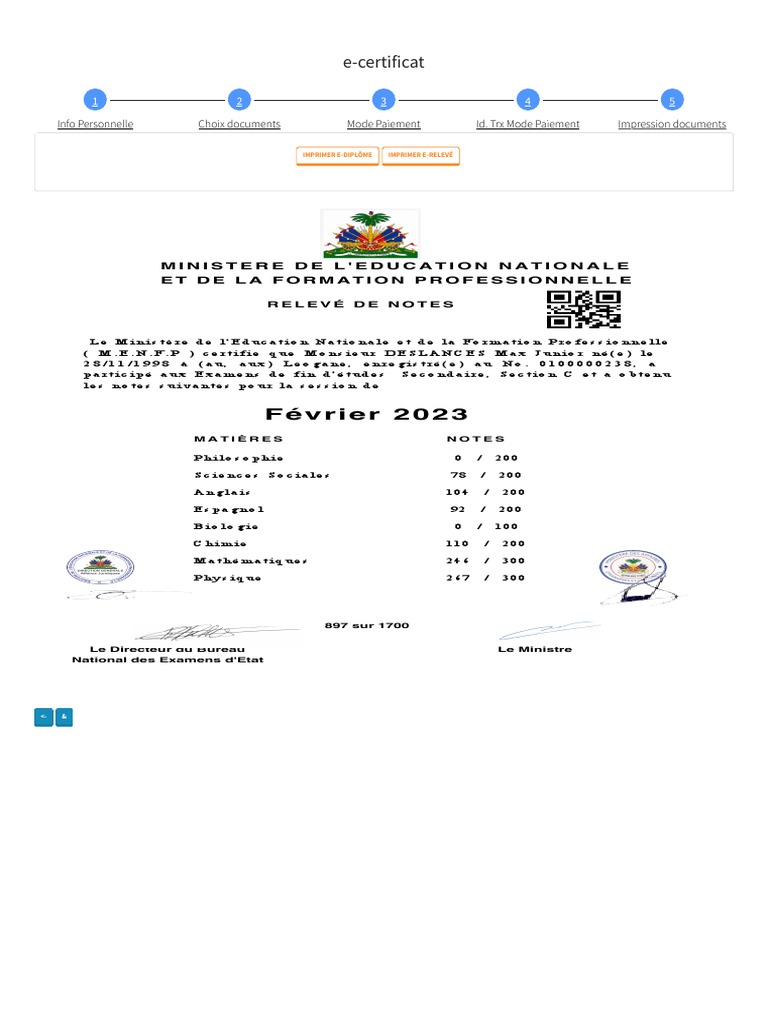 BUNEXE@MENFP Inscription en Ligne | PDF