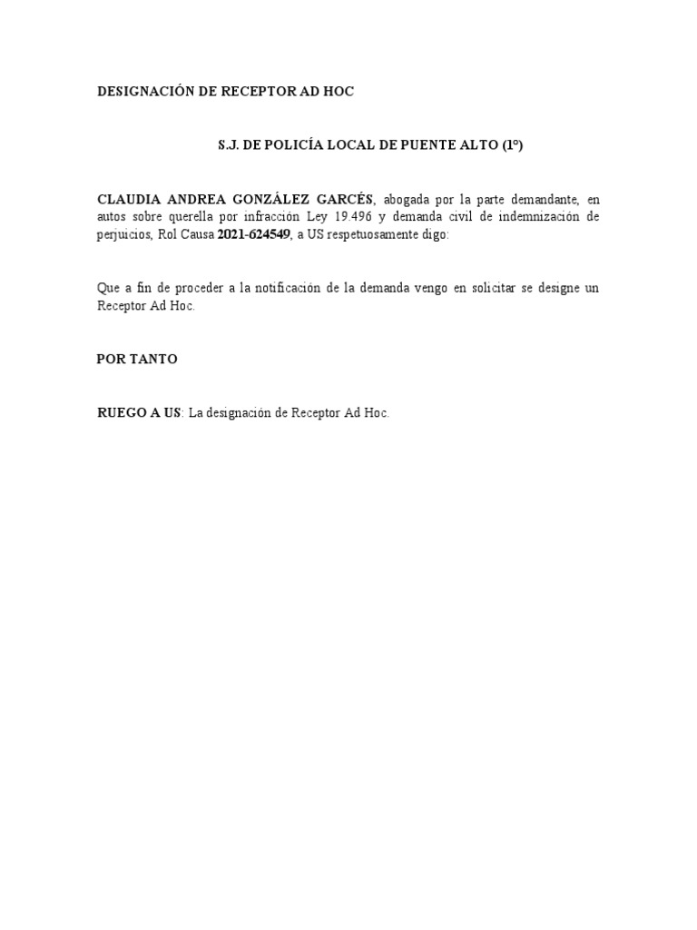 Designación de Receptor Ad Hoc | PDF