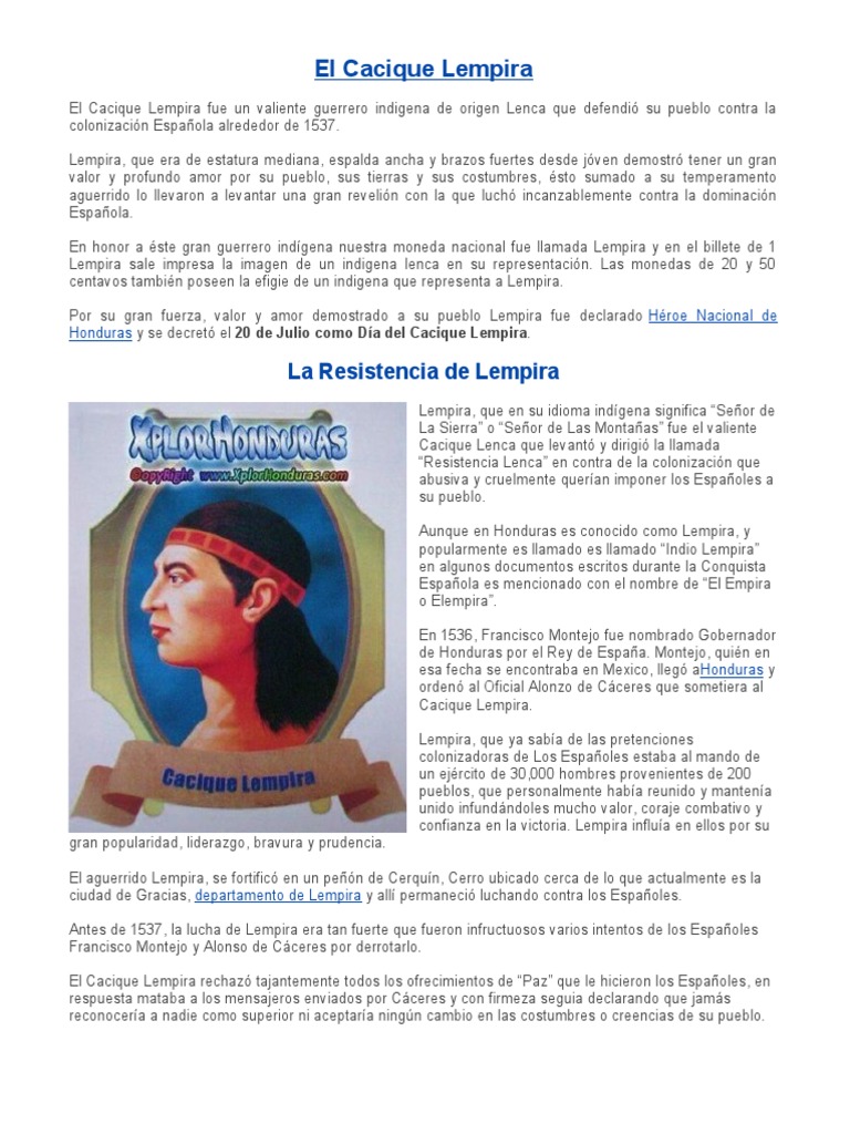 El Cacique Lempira | PDF | Militar