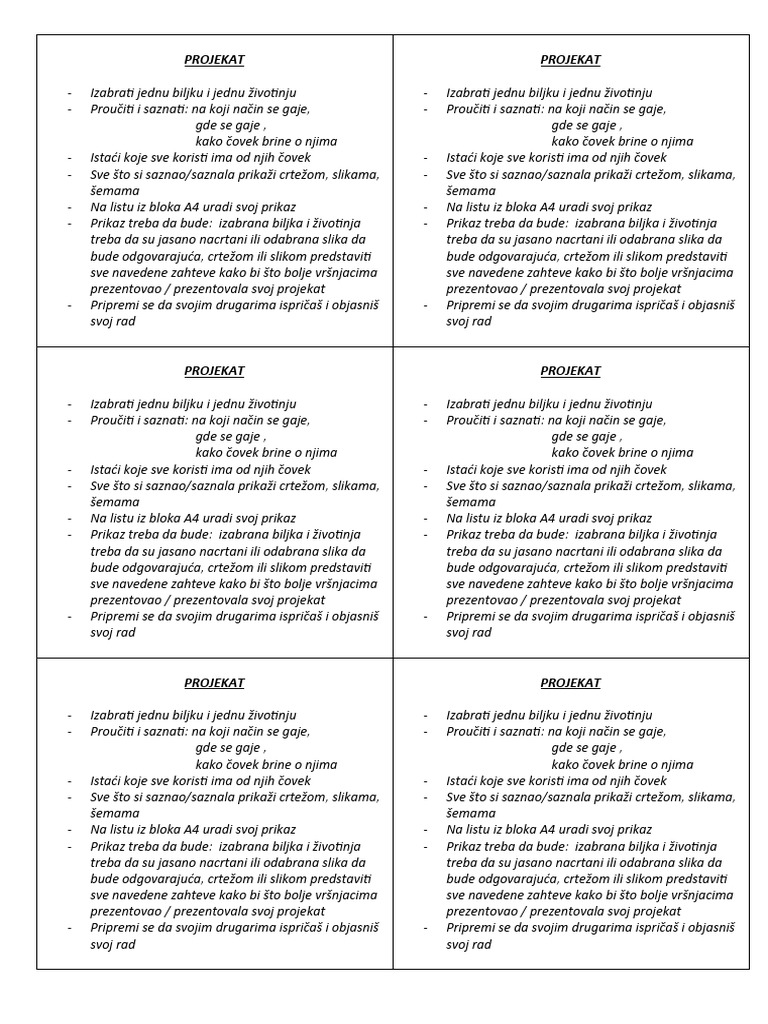 PROJEKAT - Biljke I Životinje | PDF