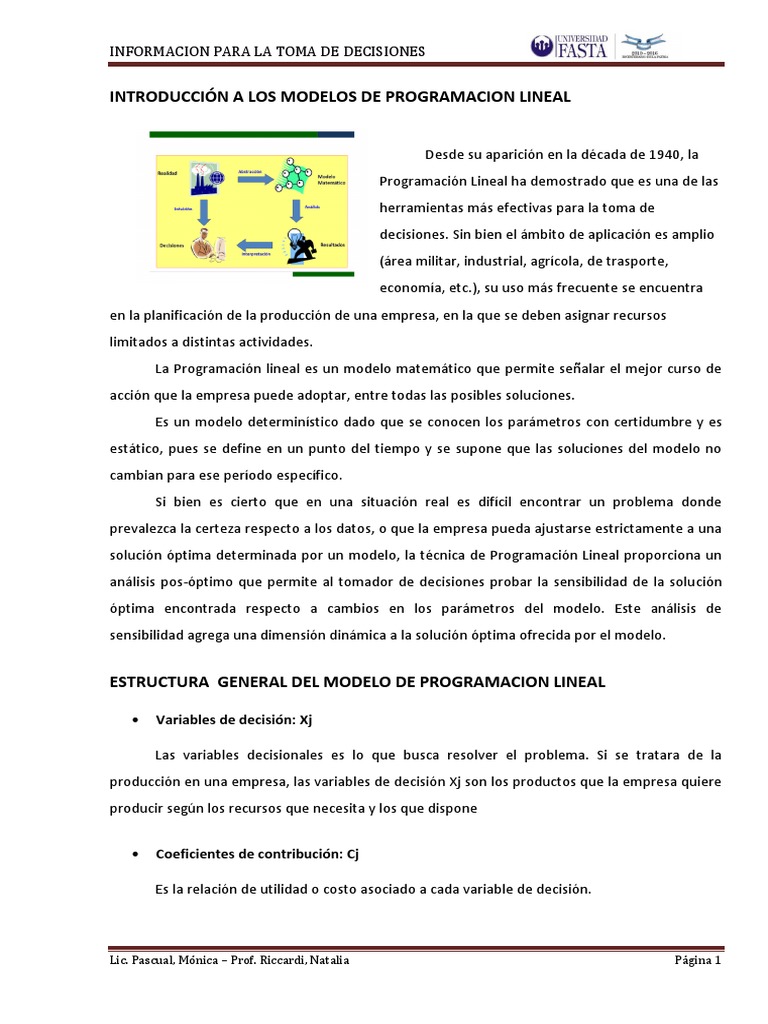 Programacion Lineal | PDF | Programación lineal | Toma de decisiones
