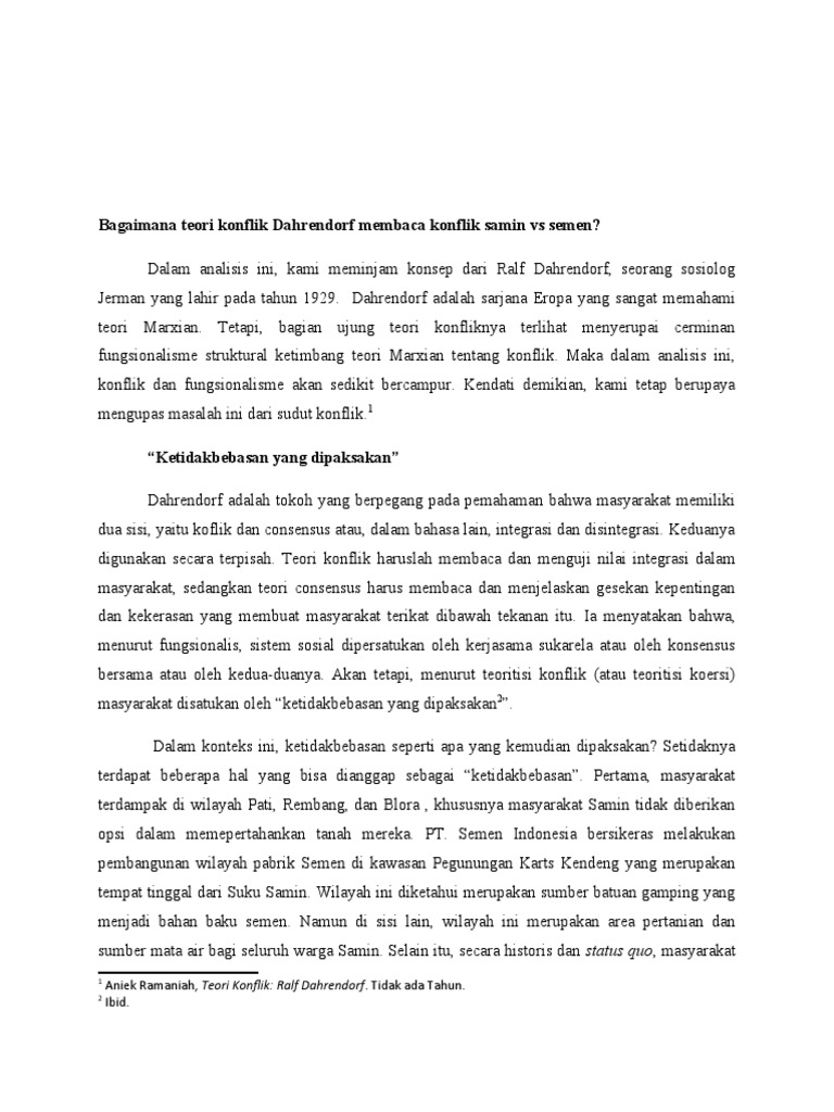 Analisis Samin Vs Semen | PDF | Ilmu Sosial | Sejarah