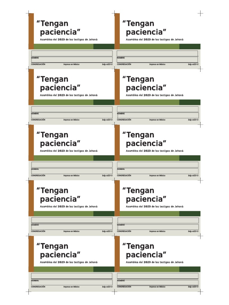 Tarjeta Solapa para Rellenar | PDF