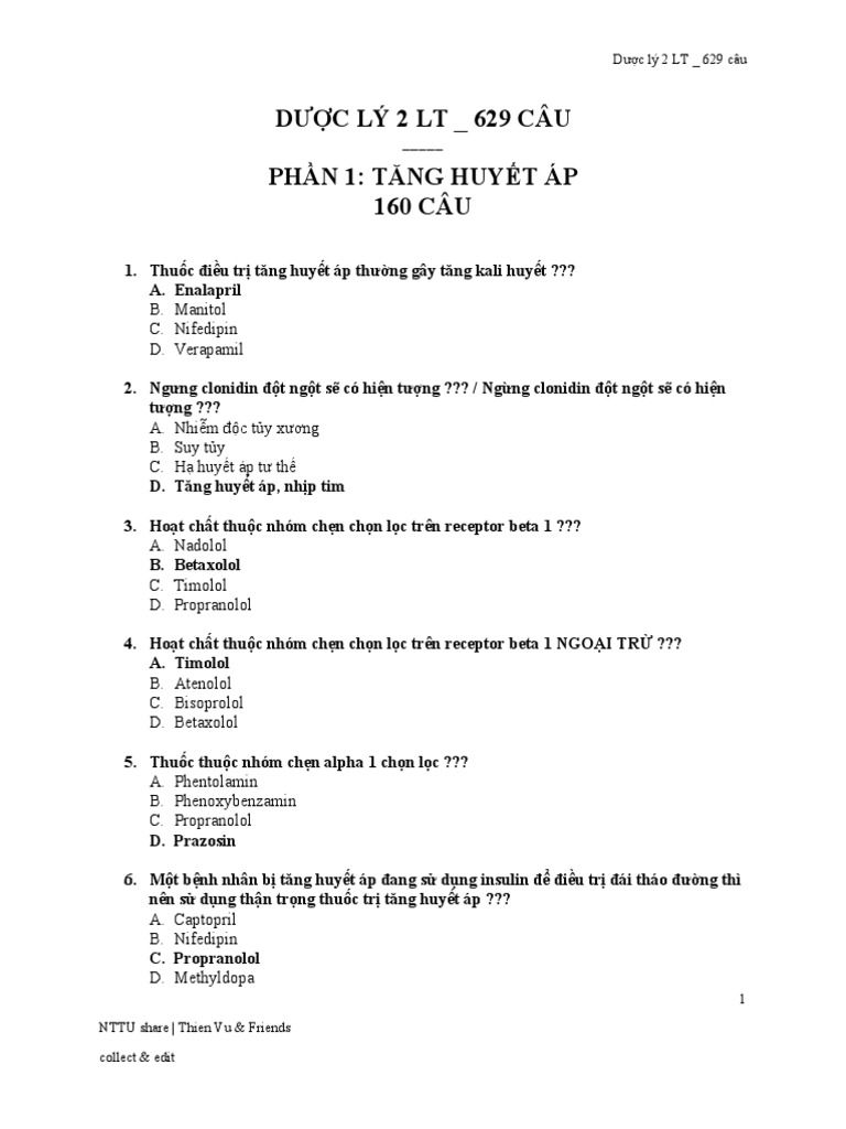 Duoc Ly 2 LT - 629 Cau | PDF