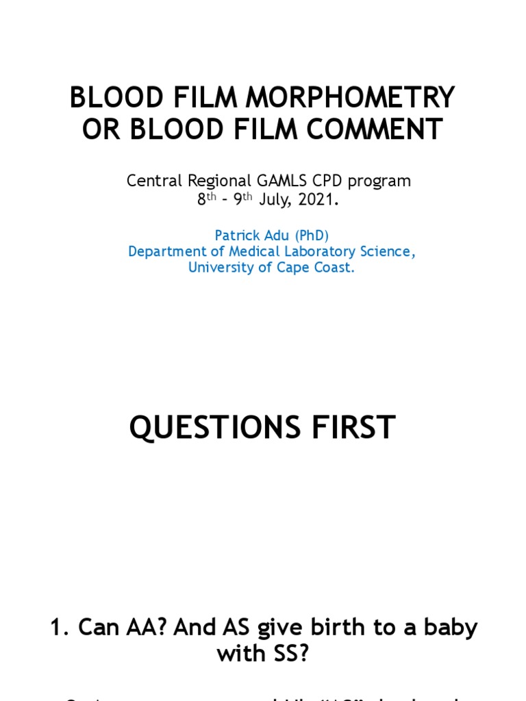 Blood Film Comment and Analysis Guide | PDF | Anemia | White Blood Cell