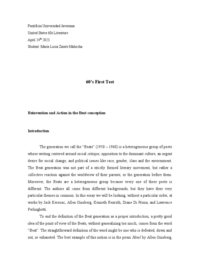 Beat Generation: Reinvention in Poetry | PDF | Beat Generation | Allen ...