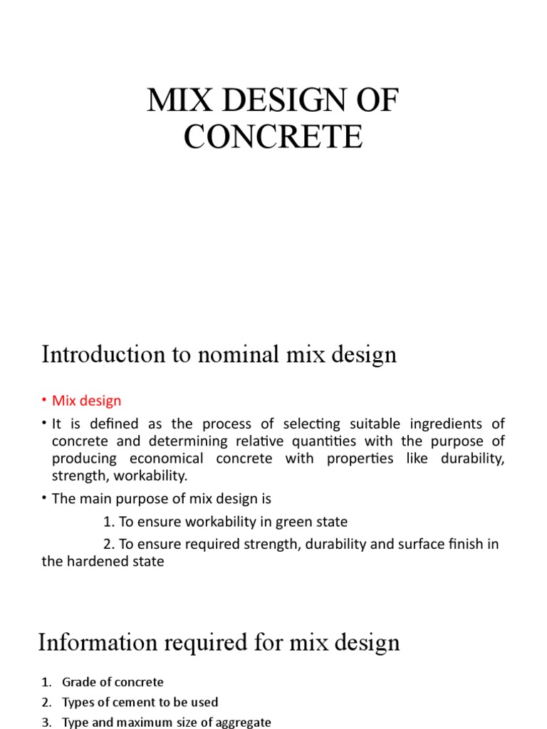Mix Design | PDF | Concrete | Coefficient Of Variation