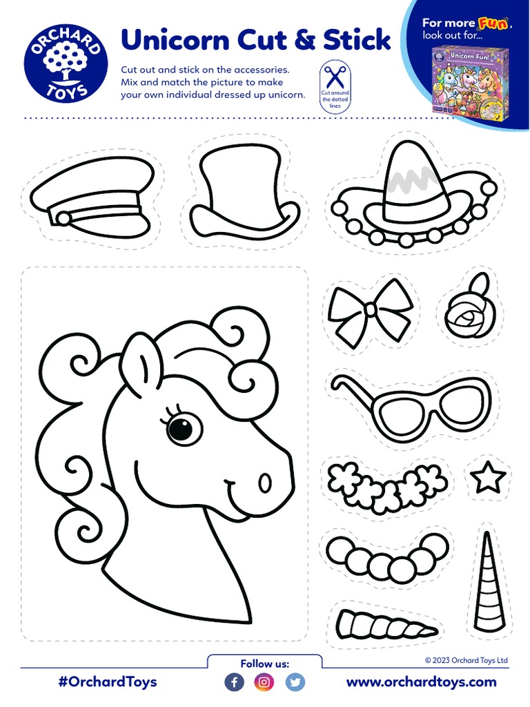 Unicorn Cut and Stick Activity Sheet | PDF