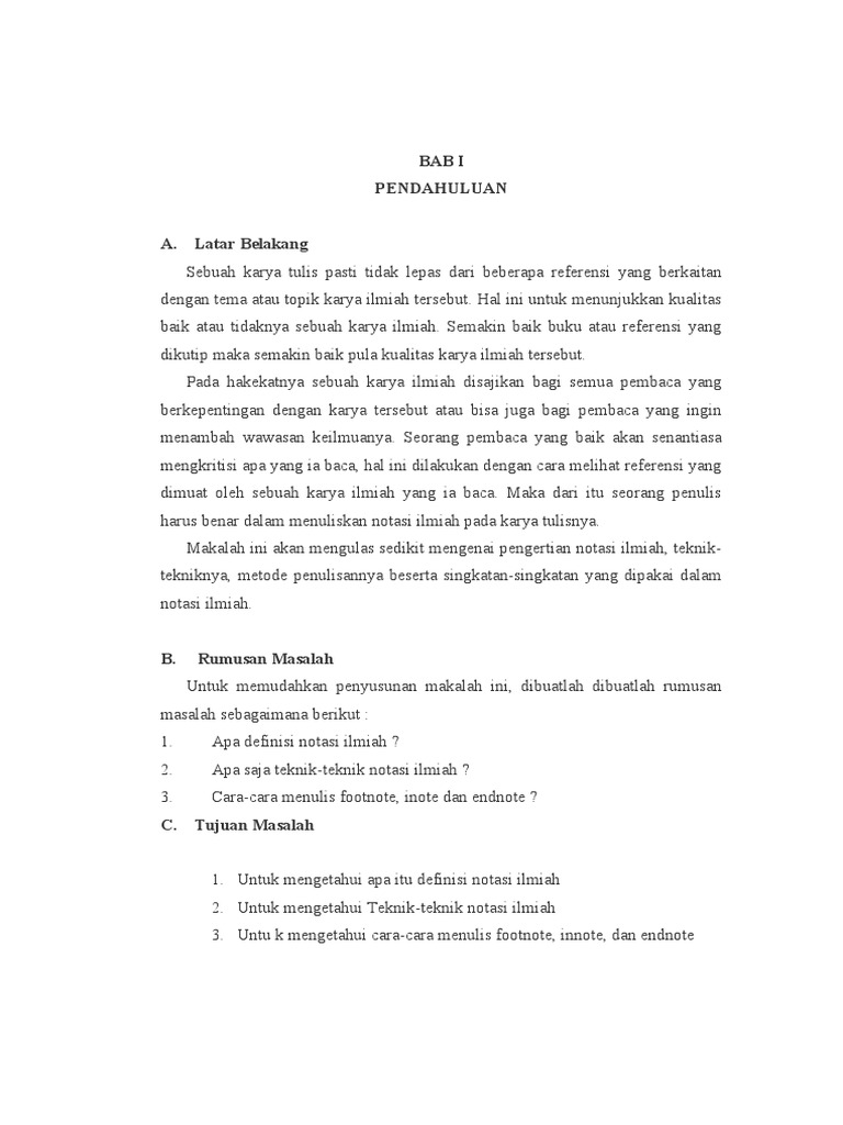 Bahasa Indonesia Notasi | PDF