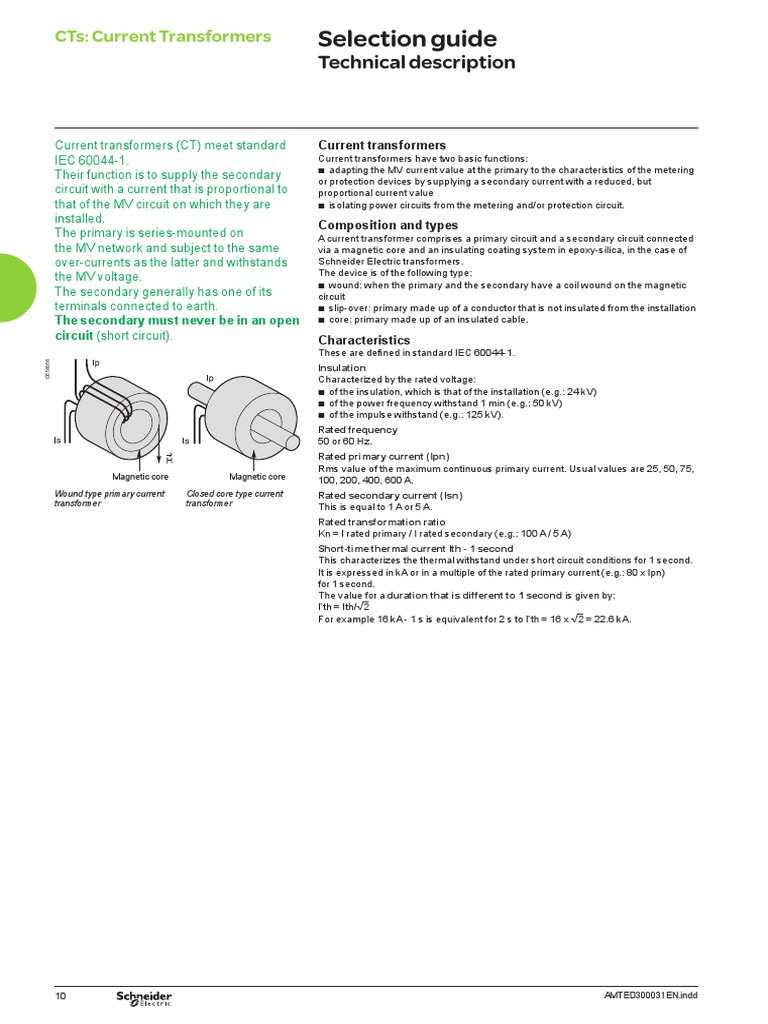 MV CT Selection | Download Free PDF | Transformer | Electronics