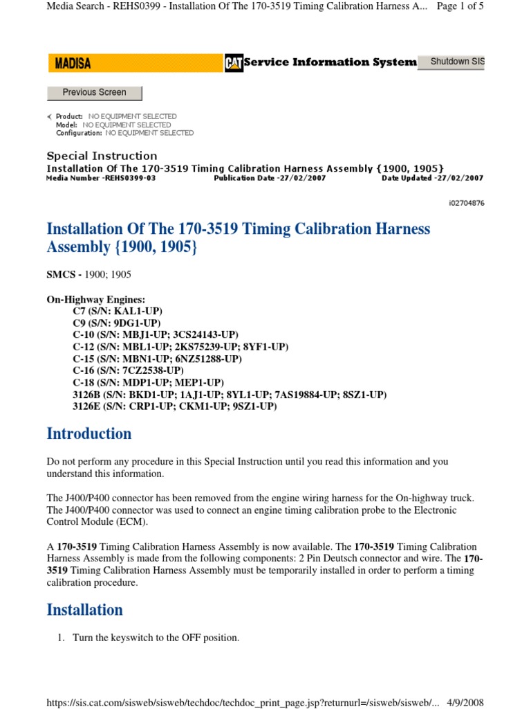 Timing Calibration Harness Assembly | PDF | Electrical Connector ...