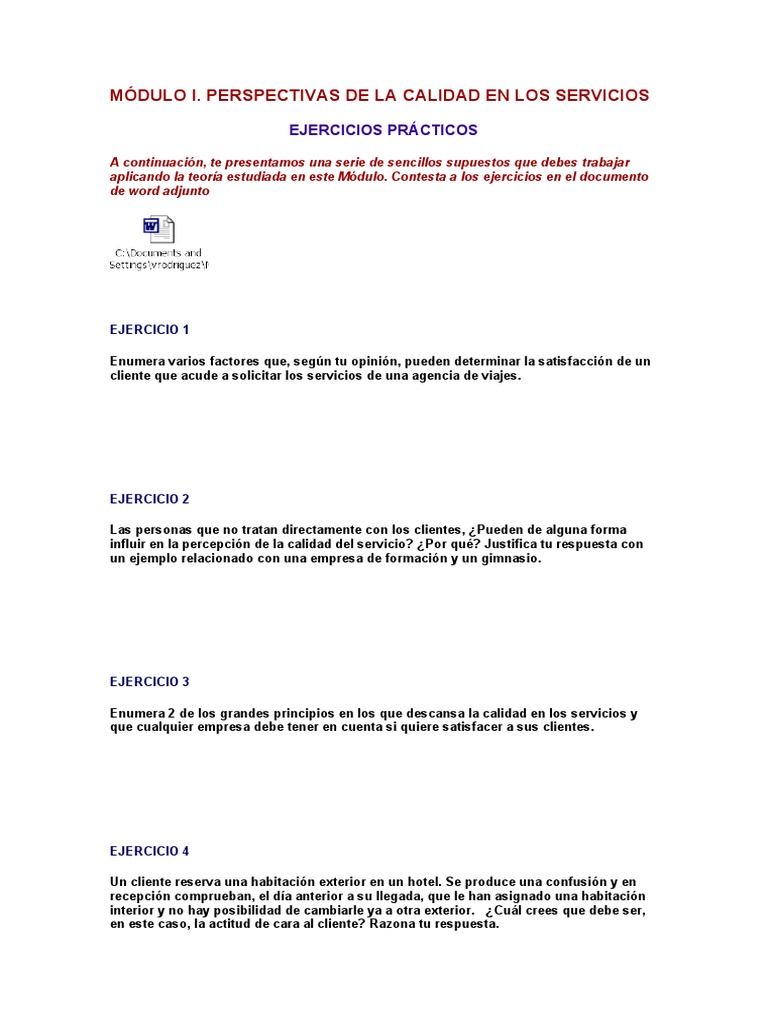 MÓDULO I.ejercicios Prácticos | PDF