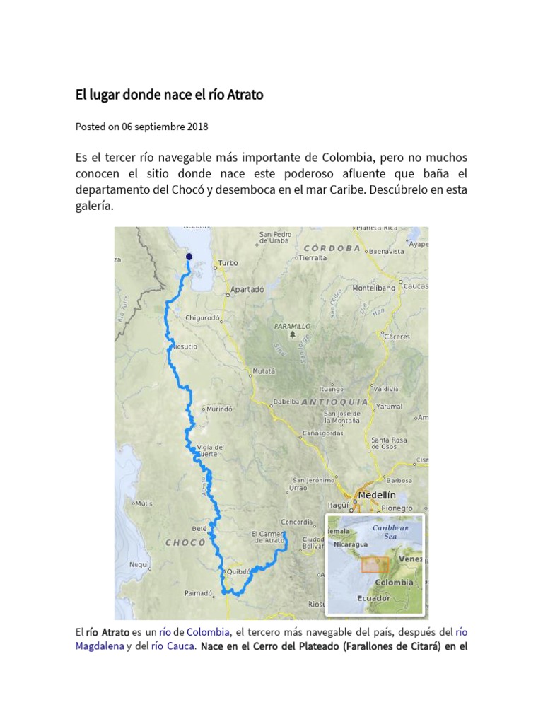 El Lugar Donde Nace El Rio Atrato Cerro Plateado Carmen de Atrato | PDF