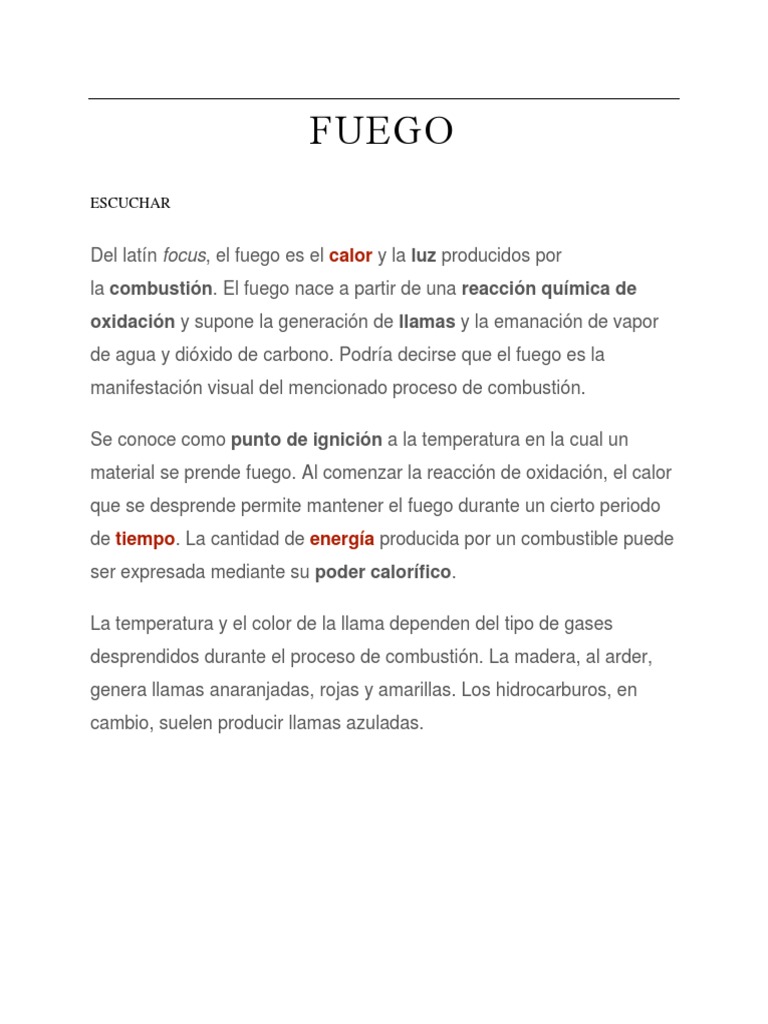 El Fuego: Origen y Usos Humanos | PDF | Ciencias sociales