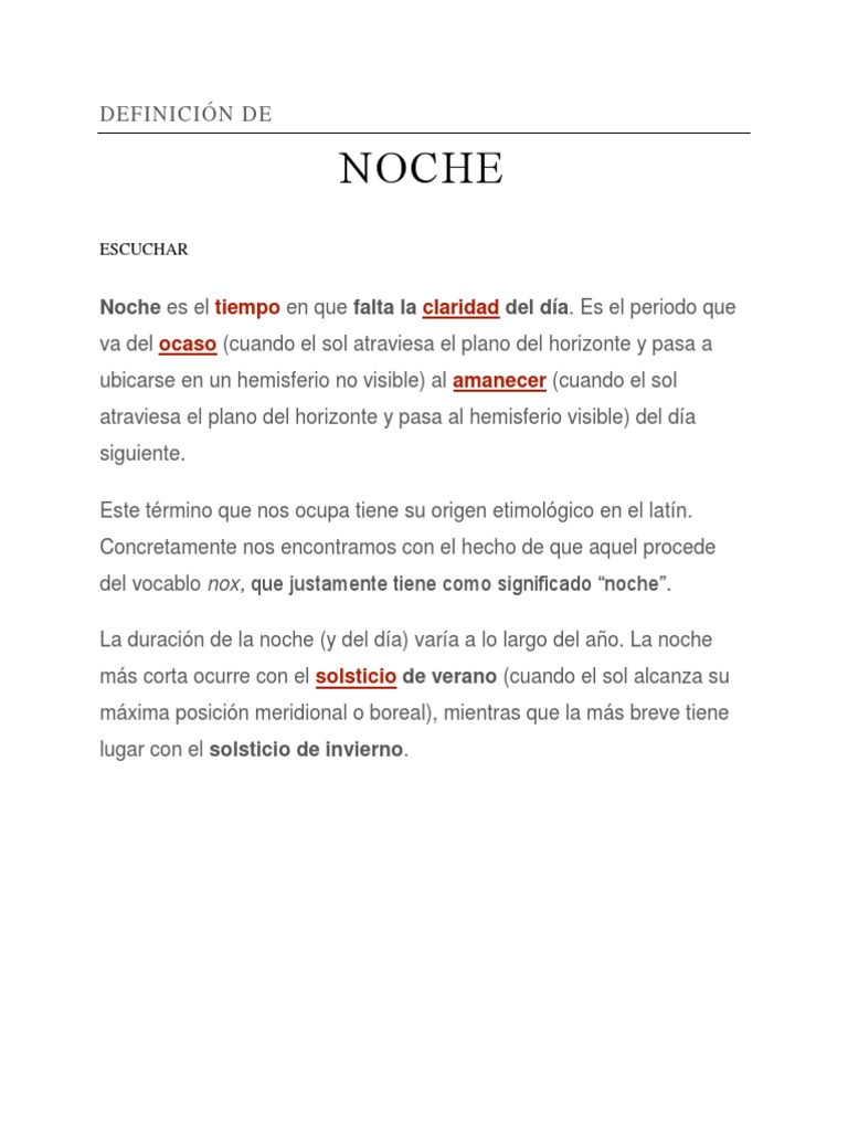 La Noche | PDF | Noche