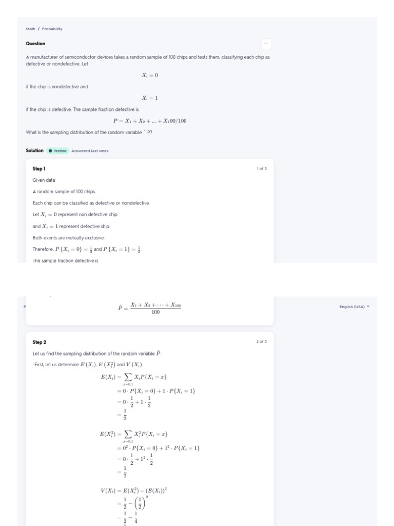 09-12 - A Manufacturer of Semiconductor Devices Takes A Random Sampl Quizlet | PDF | Sampling ...