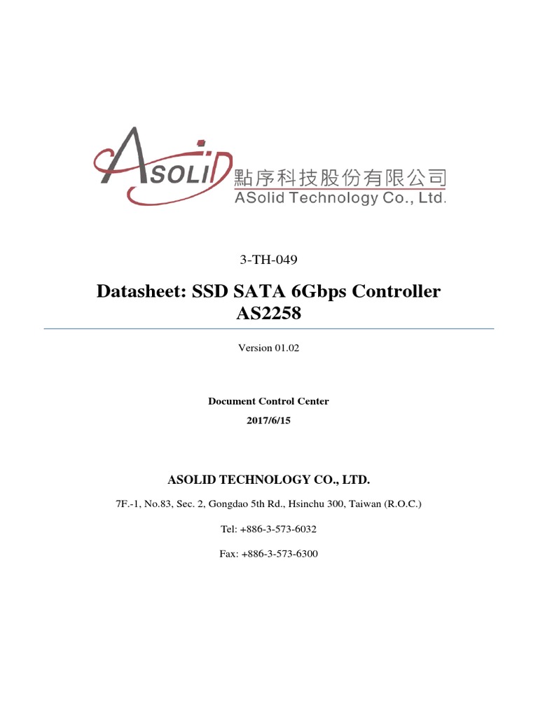AS2258 | PDF | Flash Memory | Solid State Drive
