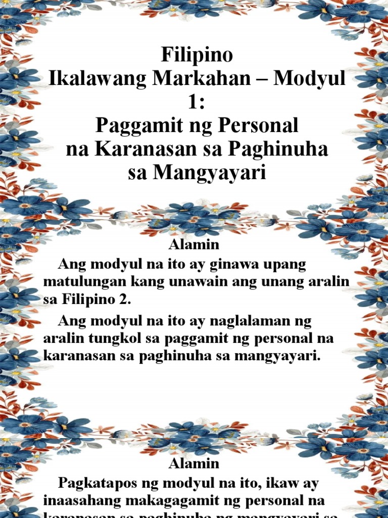 Filipino-Module-1-2nd-Grading | PDF