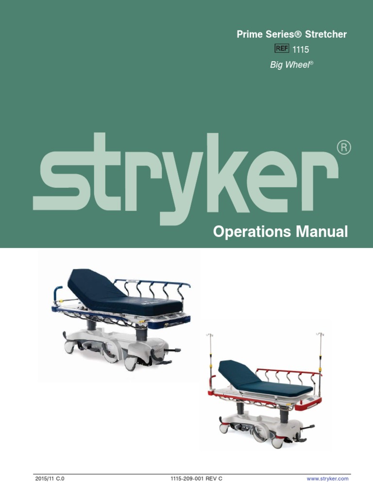 Stryker Prime Stretcher 1115 Hospital Bed - User Manual | PDF ...