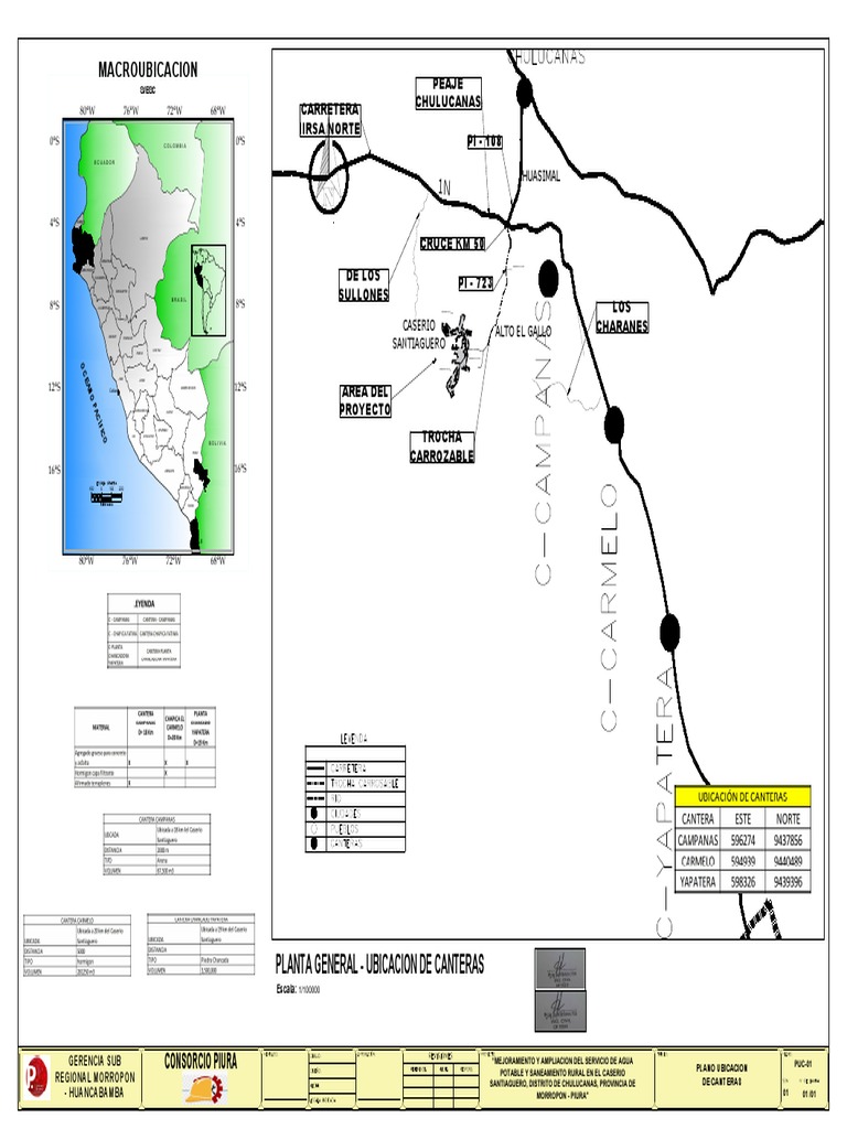 Plano de Ubicacion de Canteras Puc - 01 | PDF