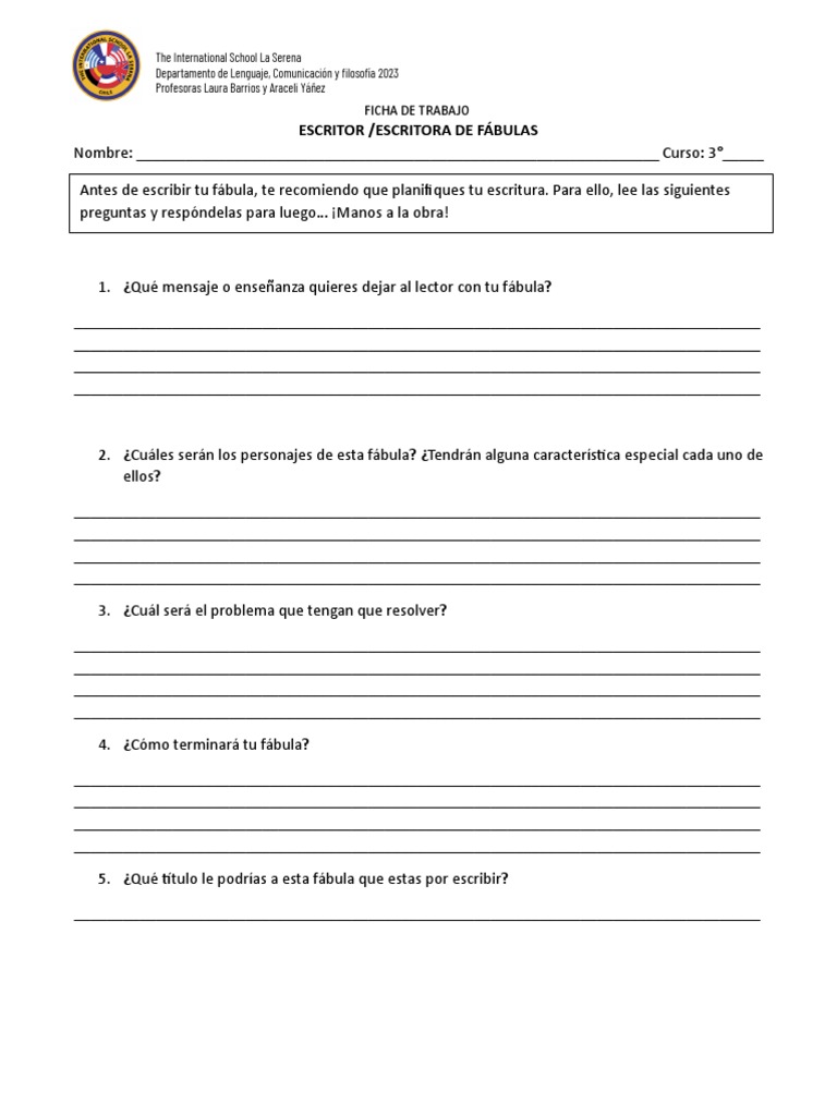 Escritura CReativa - Las Fabulas | PDF