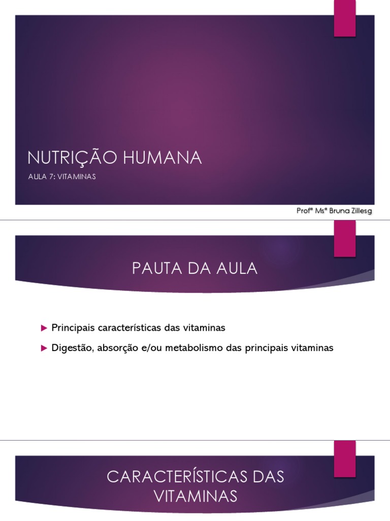 Aula 7 - Vitaminas | PDF | Vitamina | Vitamina D
