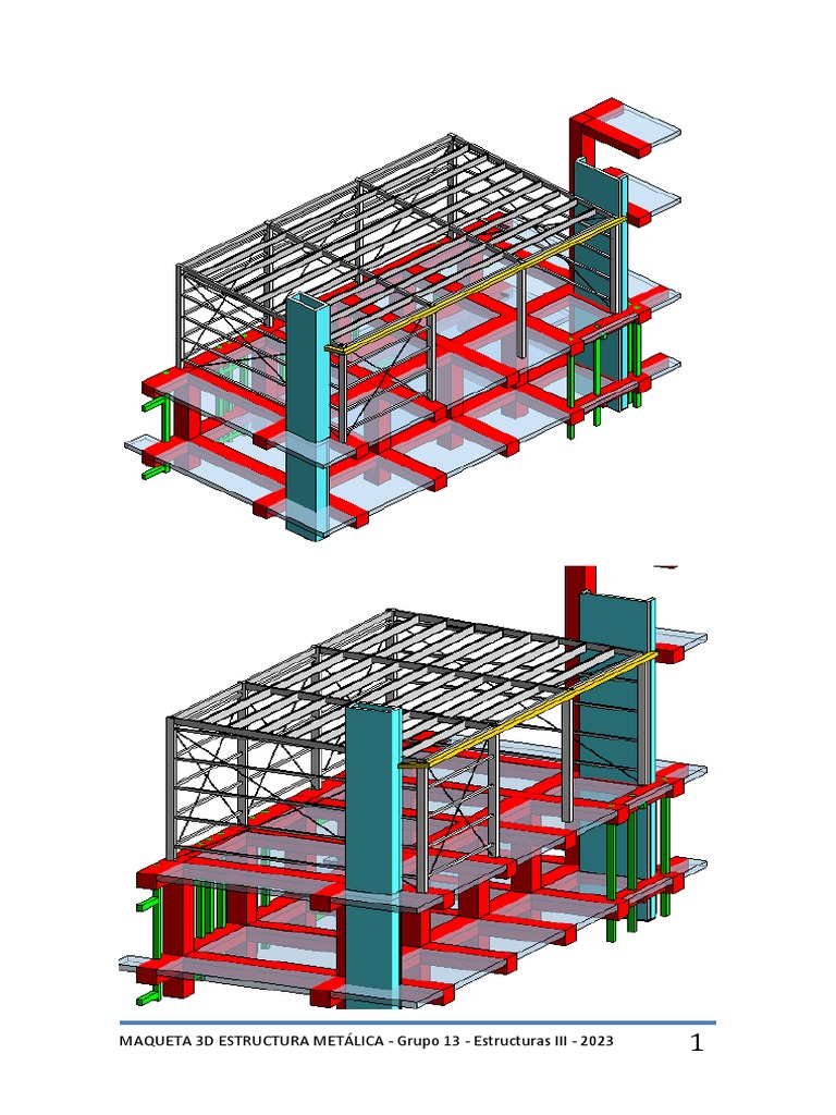 Maqueta 3D Estructura Metálica 2023 | PDF | Tecnología