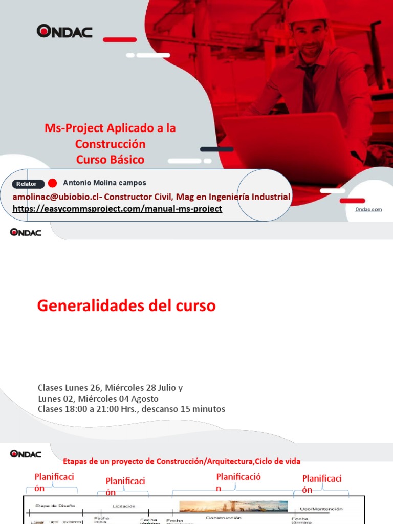 Ms-Project Aplicado, Básico ONDAC | PDF