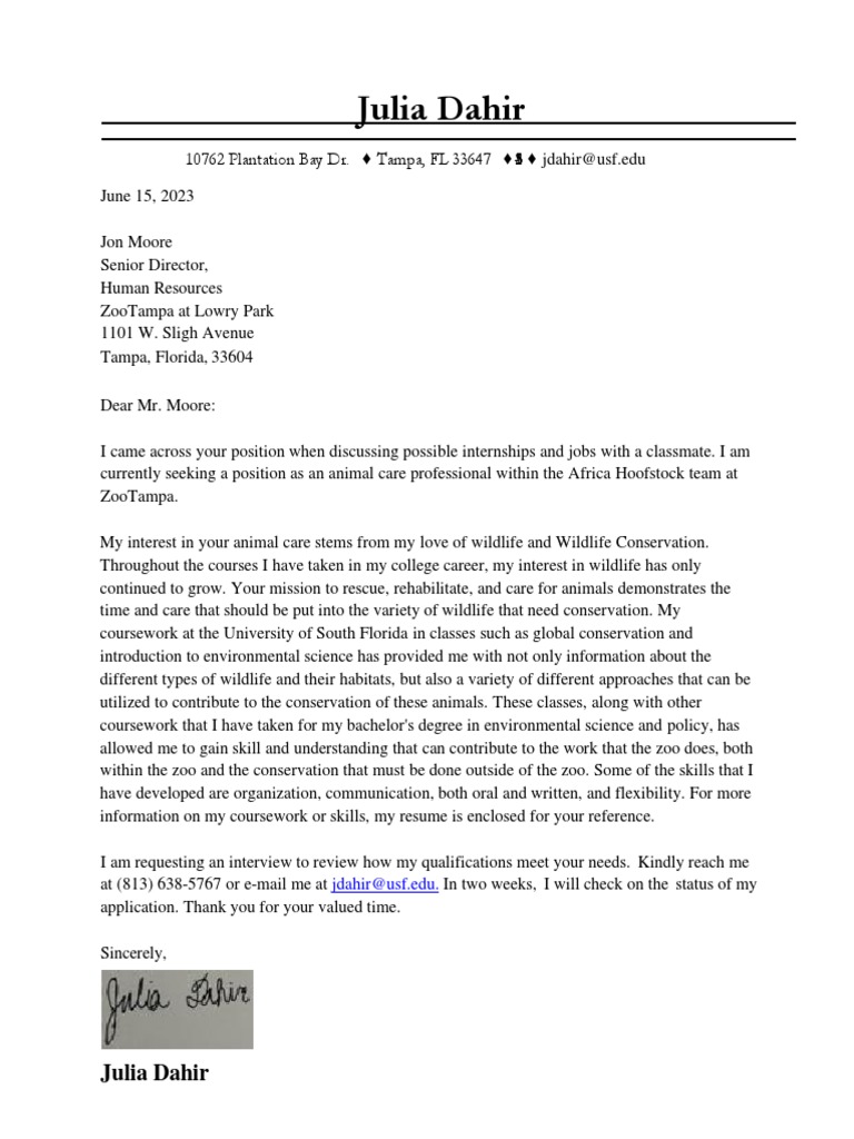 cover letter final | PDF