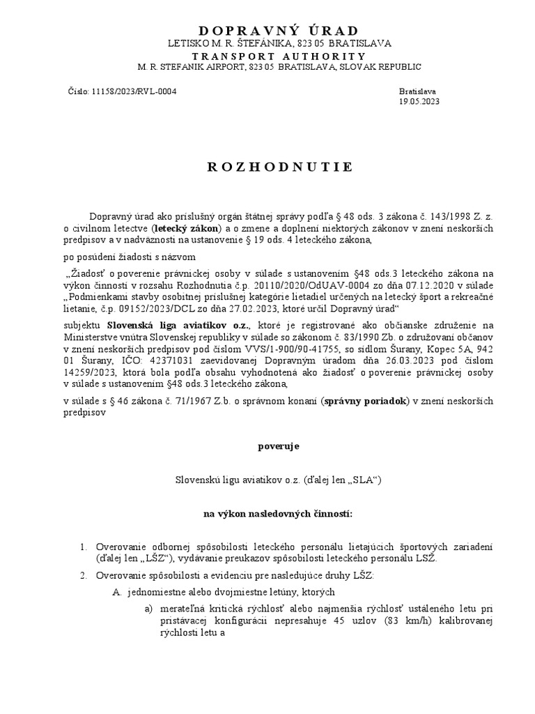 Poverenie Du Sla 2023 | PDF