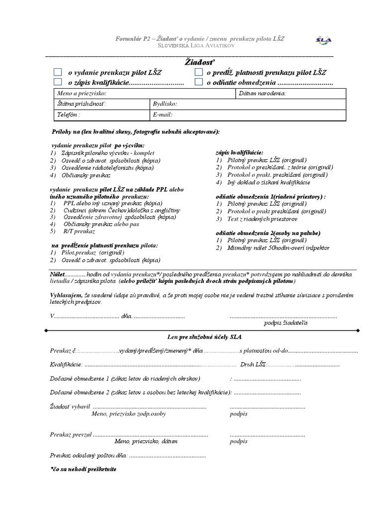 SLA Formular P2 Ziad Pilot Preuk REVID-nov2018-Corr | PDF