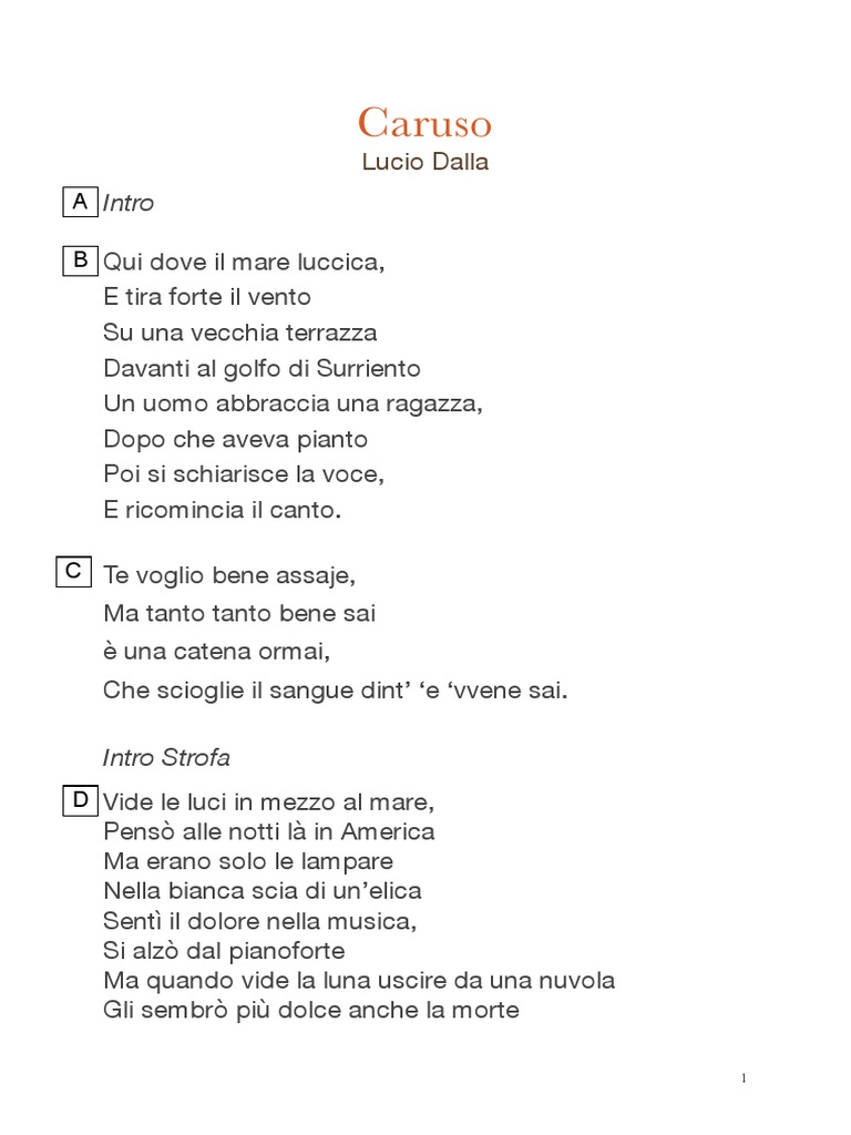 Caruso Testo | PDF